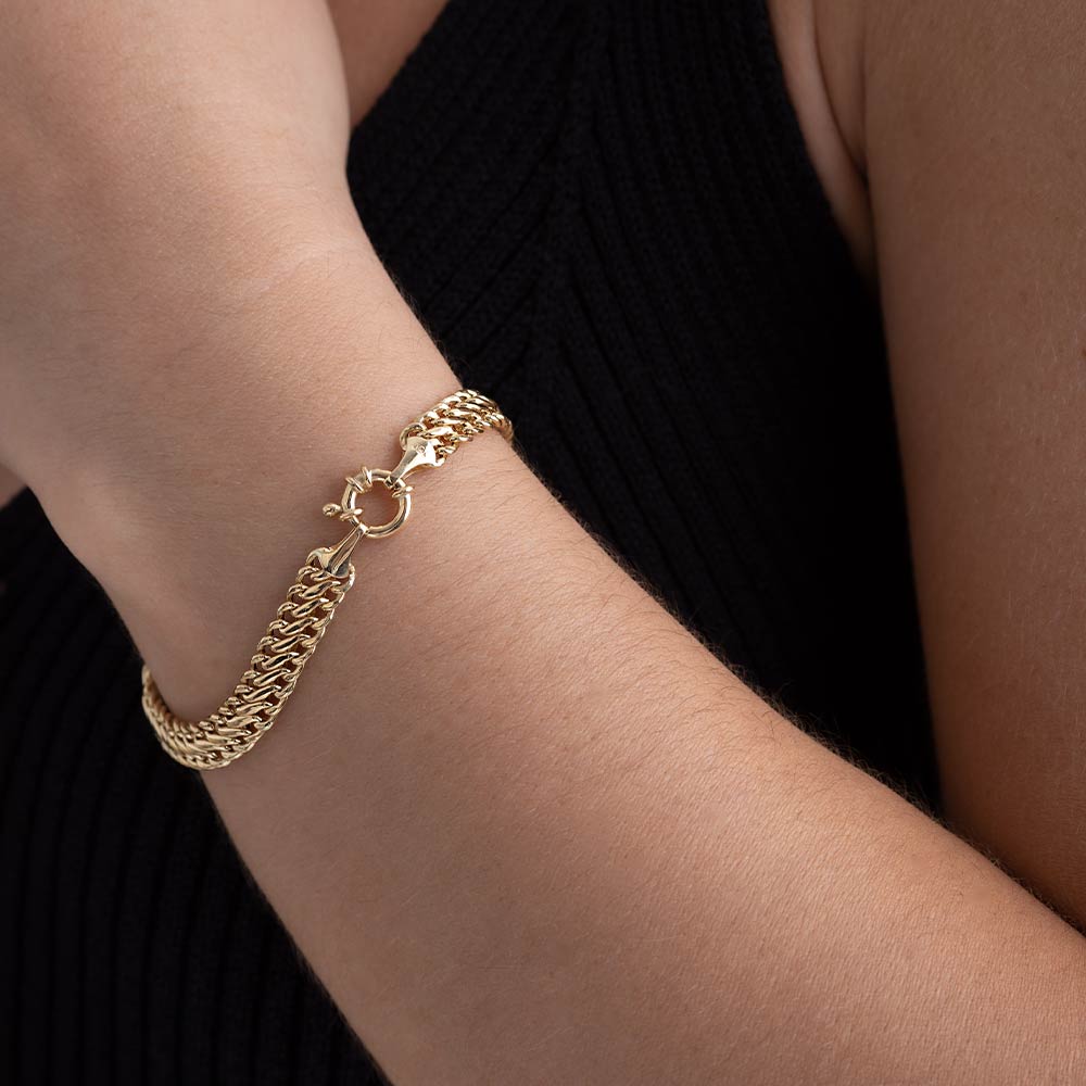 Pulseira Lacraia em Ouro 18k com Fecho Boia Feminina PC53 Fluiarte ...