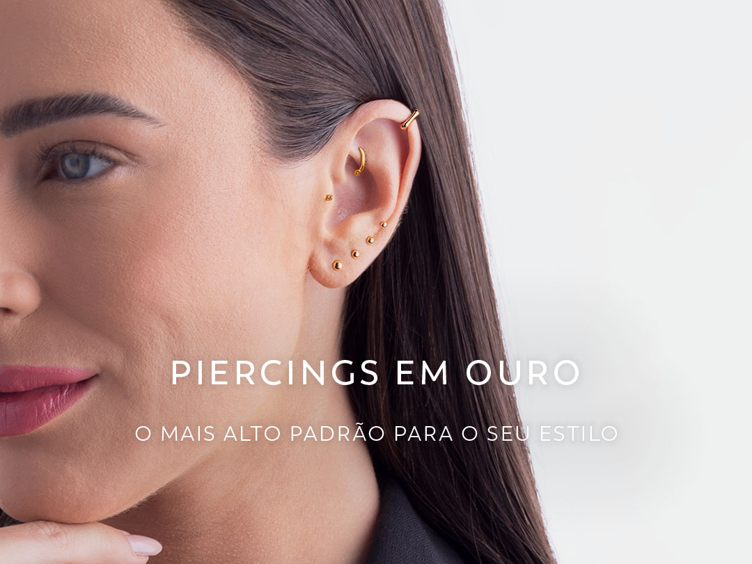 Piercings Femininos em Ouro 18k Fluiarte