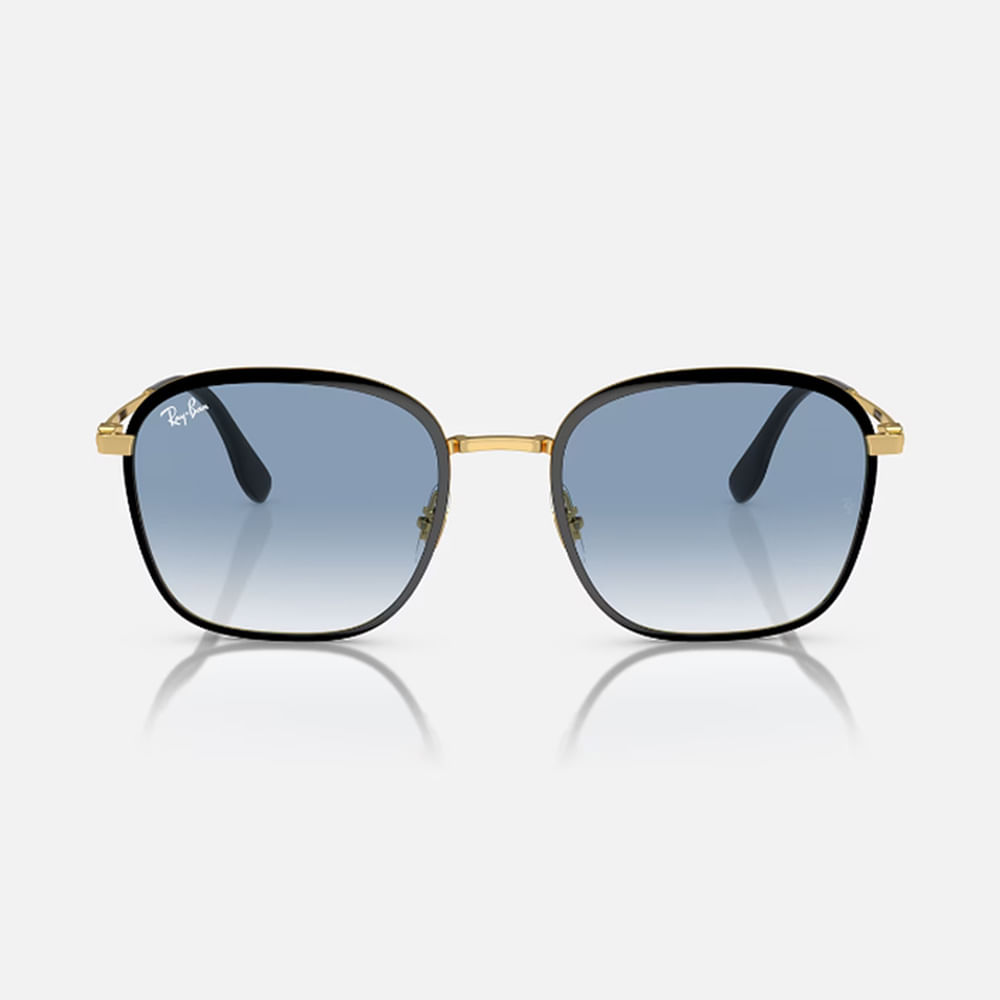 Óculos Ray-Ban RB3720 com Armação Dourada e Lentes Degradê Azul ...