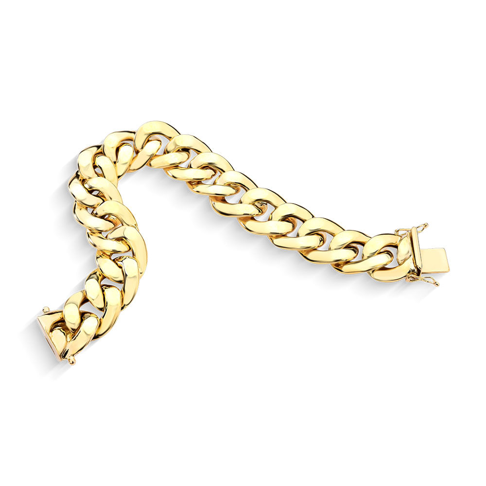 Pulseira Robusta Grumet em Ouro 18k 1,6 cm com Fecho Gaveta - fluiartejoias