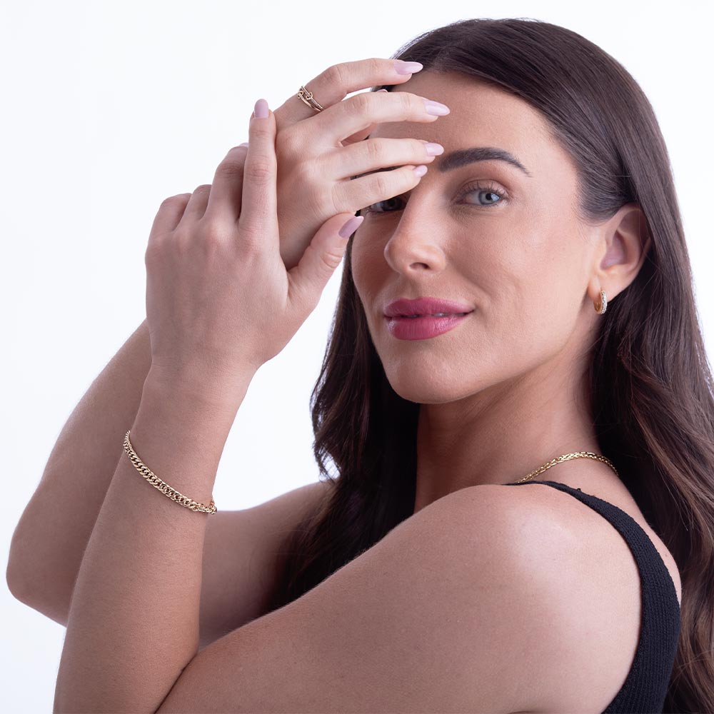 Pulseira Grumet em Ouro 18k PC77-10 Fluiarte Joias - fluiartejoias