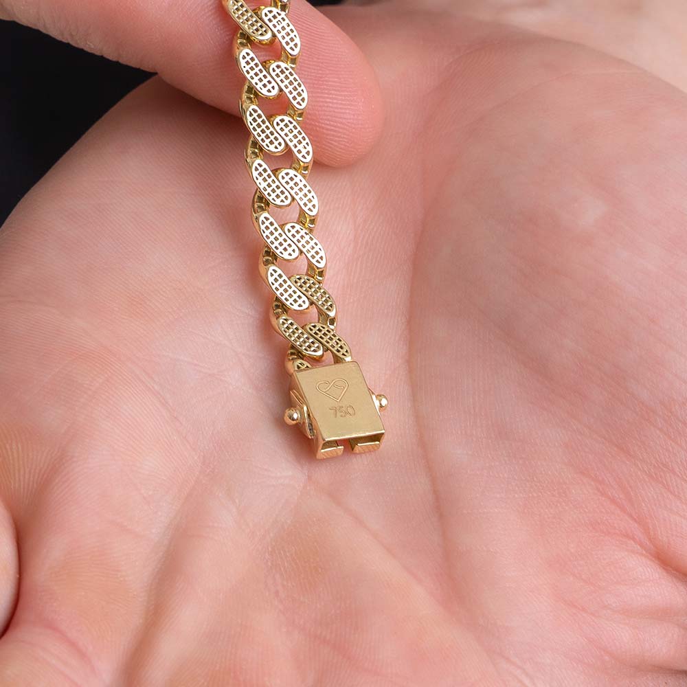 Pulseira Grumet de Ouro 10k Masculina Acabamento Polido - fluiartejoias